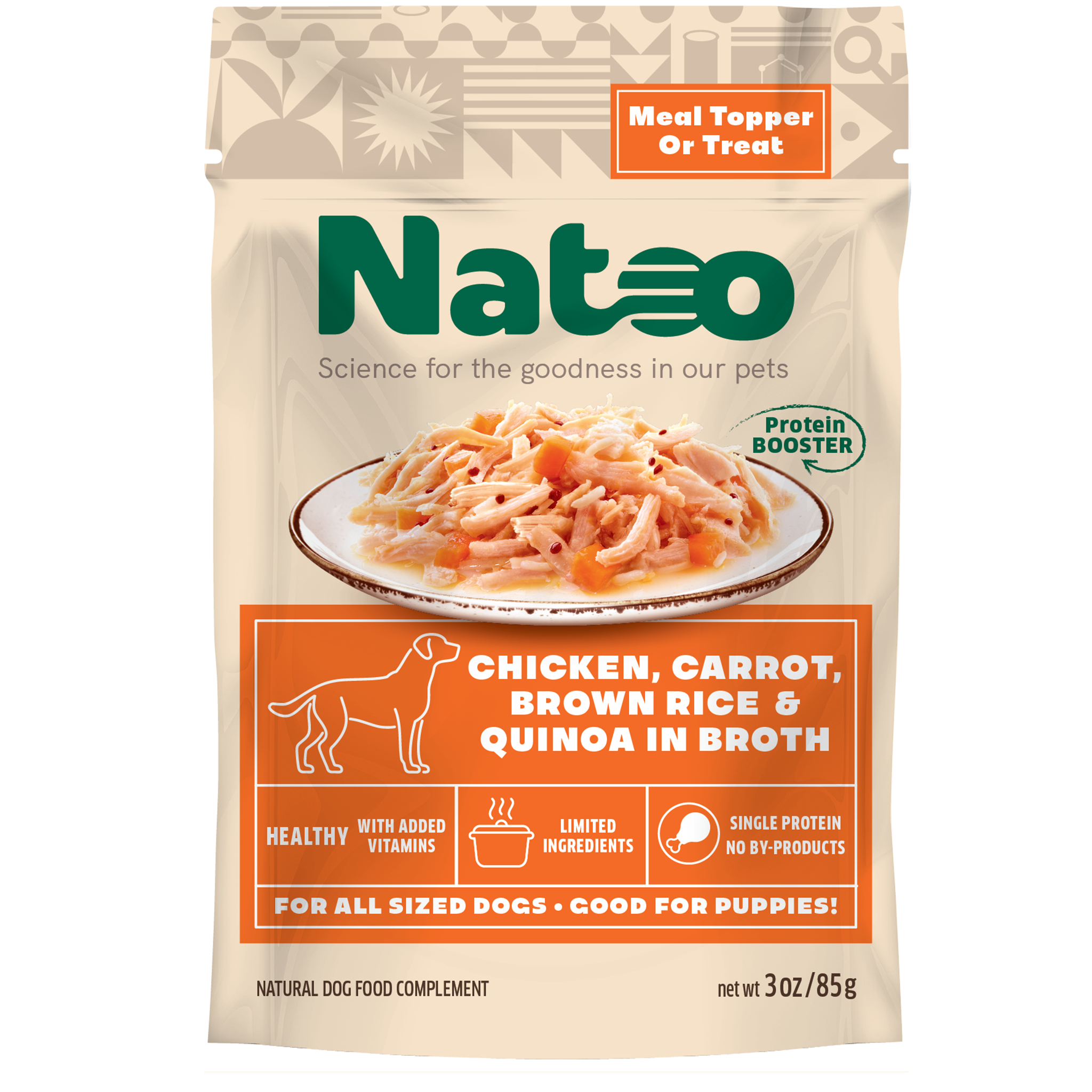 Natoo Chicken, Carrot, Brown rice and Quinoa in broth (20 pack)